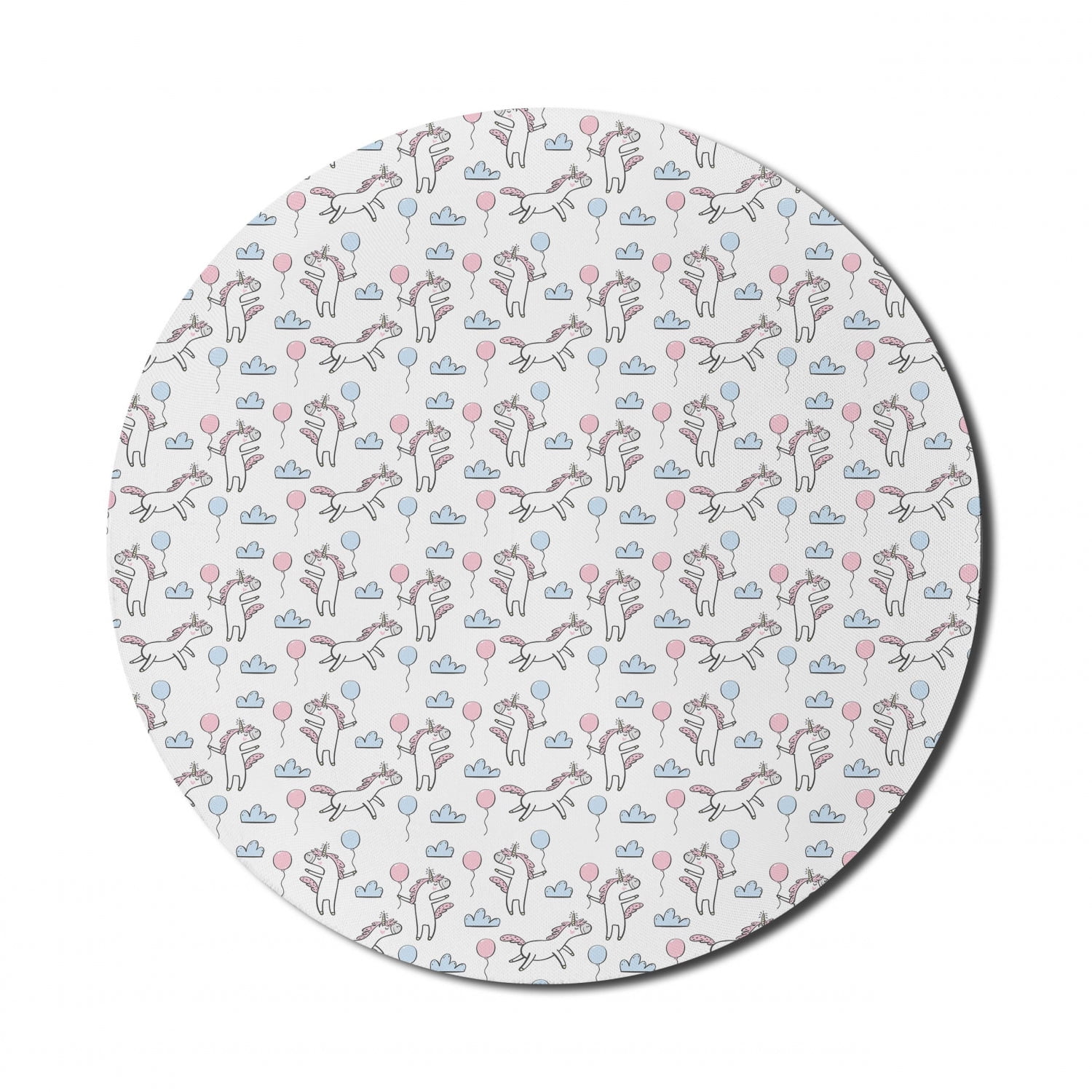 Cartoon Mouse Pad for Computers, Themed Pattern with Clouds Balloons ...