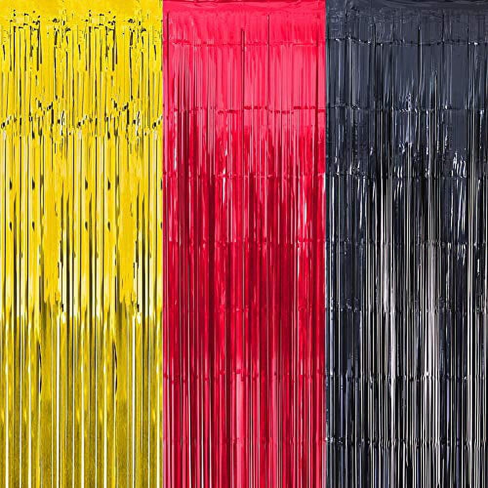 Cartoon Mouse Party Decorations Black Red Gold Tinsel Foil Fringe ...