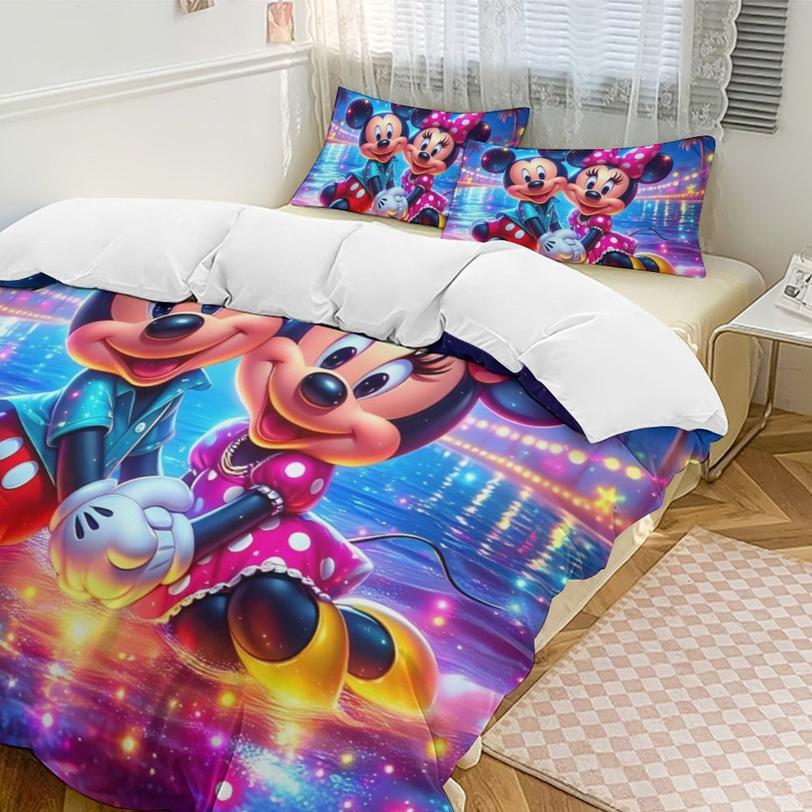 Cartoon Mouse Print Bedding 3 Piece Set Printing Duvet Cover And 2 ...