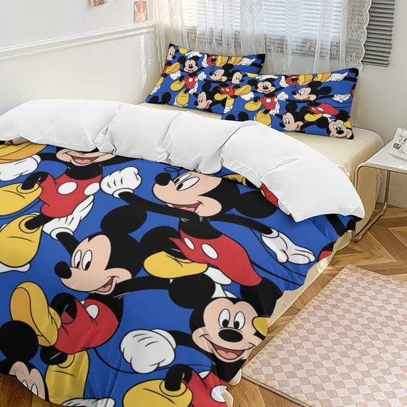 Cartoon Mouse Print Bedding 3 Piece Set Printing Duvet Cover And 2 ...