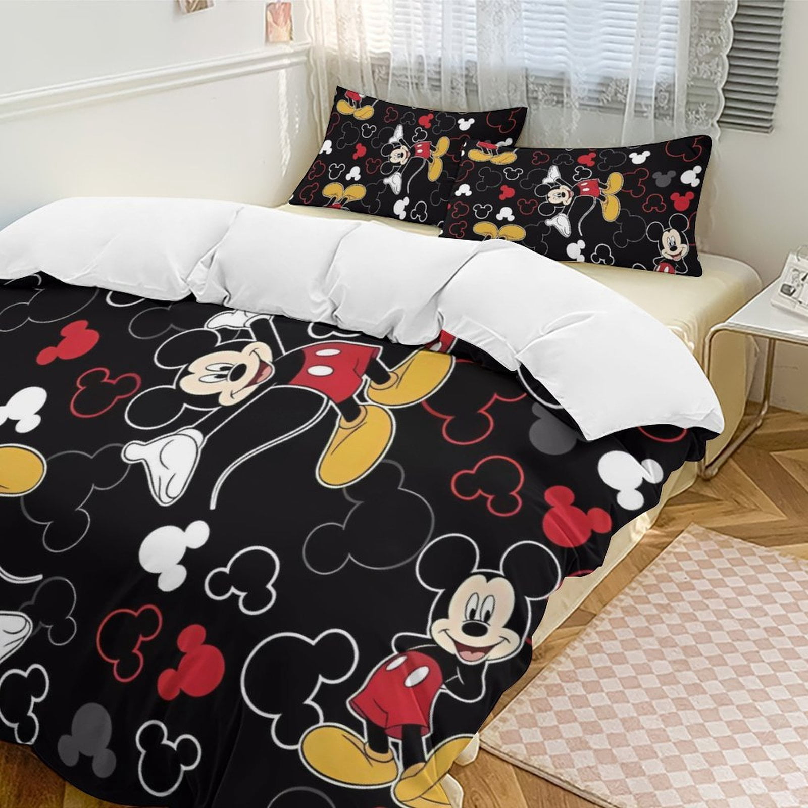 Cartoon Mouse Print Bedding 3 Piece Set Printing Duvet Cover And 2 ...