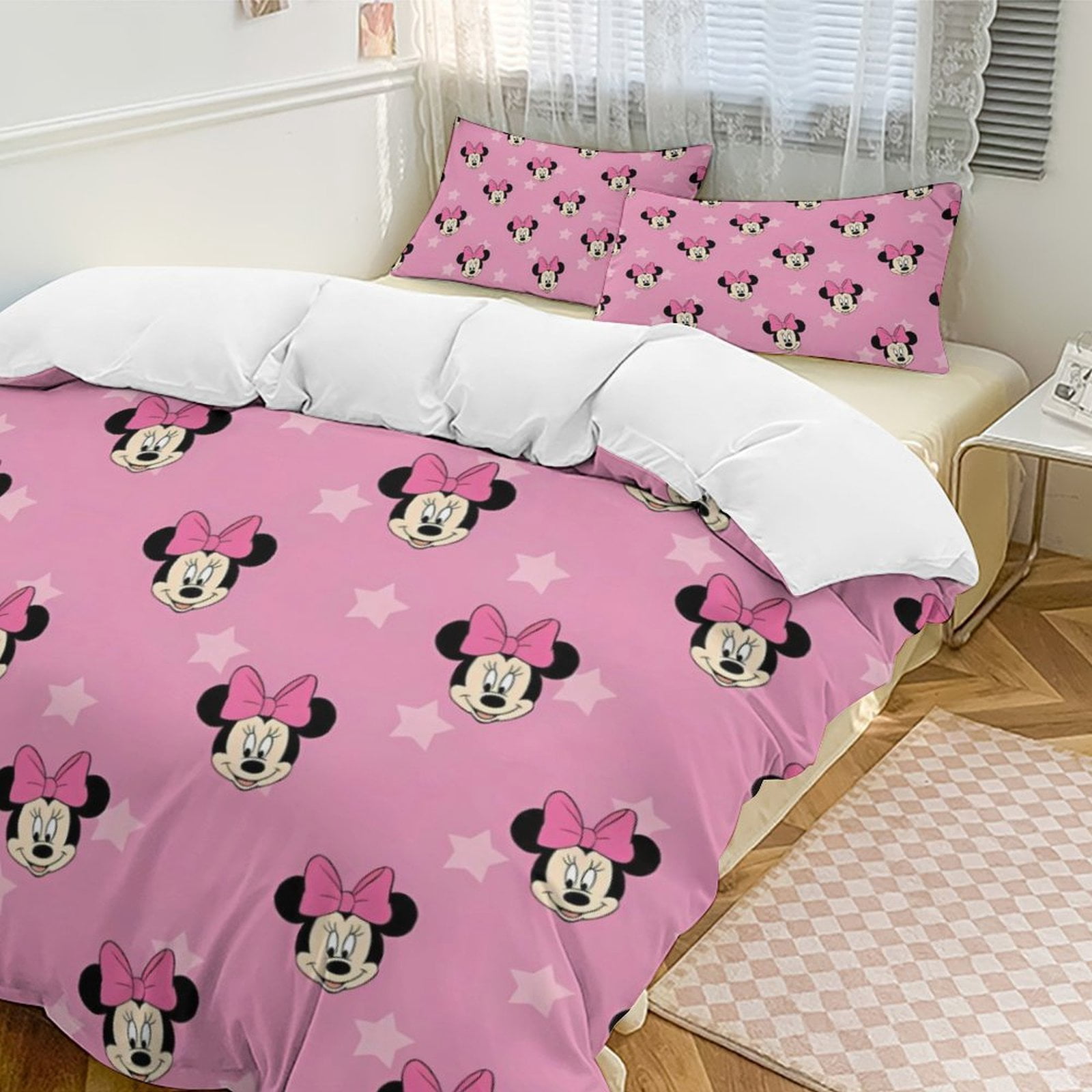 Cartoon Mouse Print Bedding 3 Piece Set Printing Duvet Cover And 2 ...