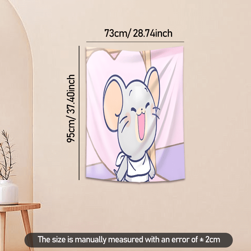 Cartoon Mouse Wall Tapestry 37x29 Inches Kawaii Animal Decor for ...