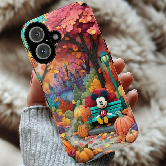 Cartoon Mouse in City with Fall Pumpkins Phone Case with iPhone 17 to ...