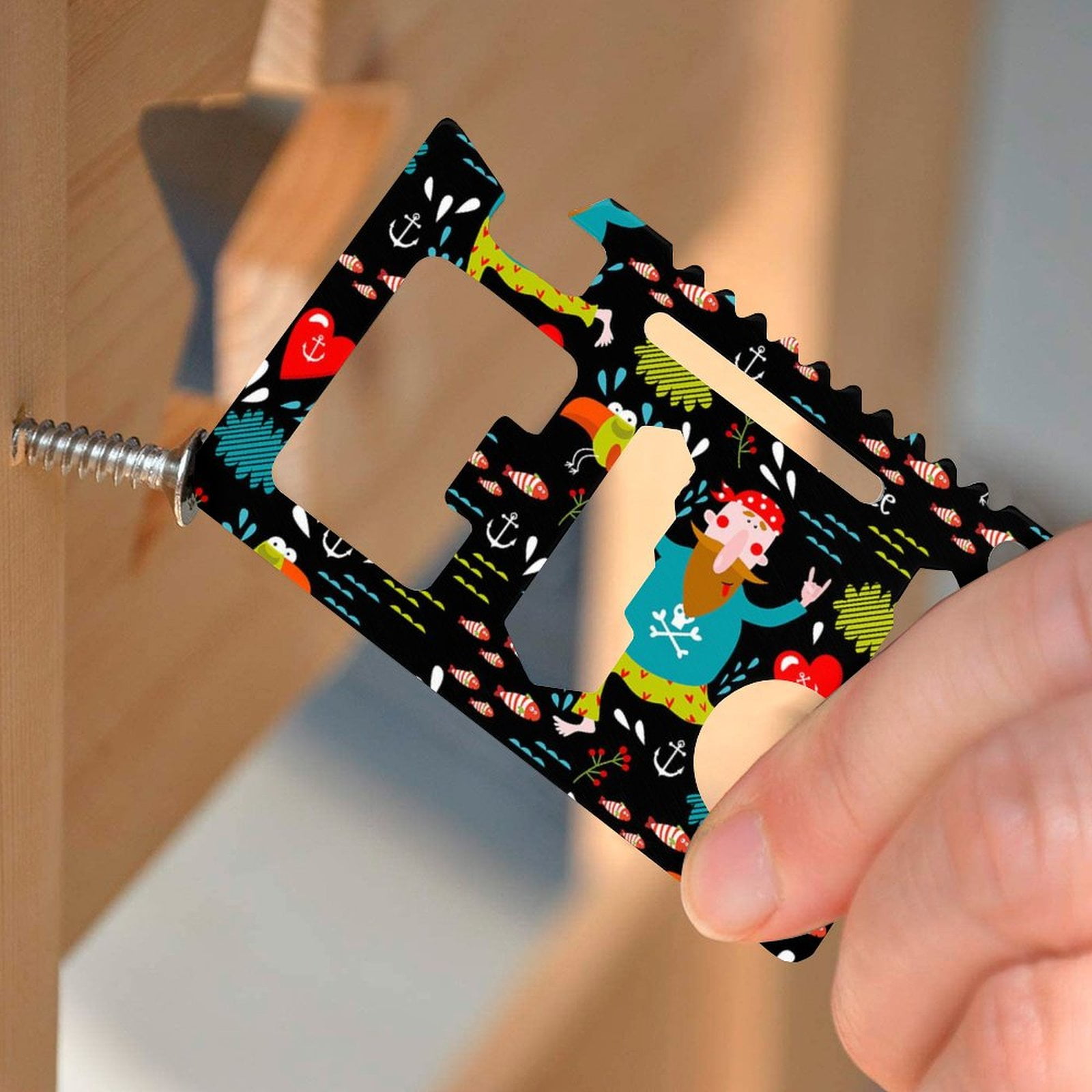 Cartoon Multitool Credit Card Sized Pocket Tool, 11-in-1 Wallet Multi ...