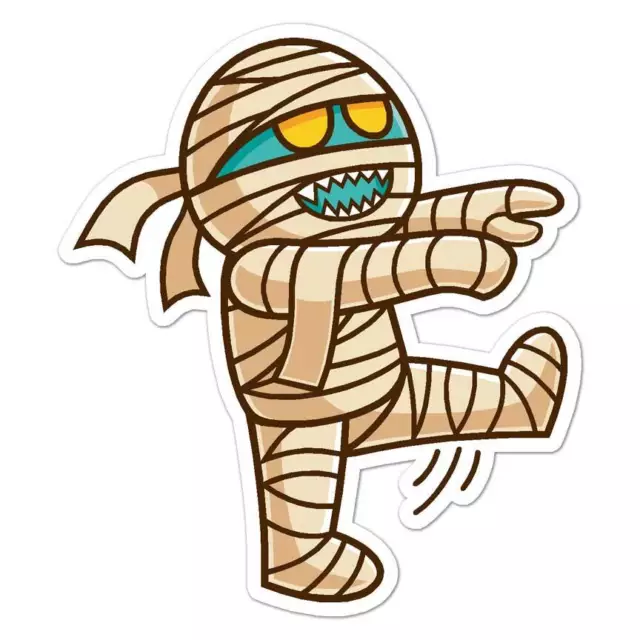 Cartoon Mummy Monster Sticker Indoor Outdoor Phone Decal Water Bottle ...