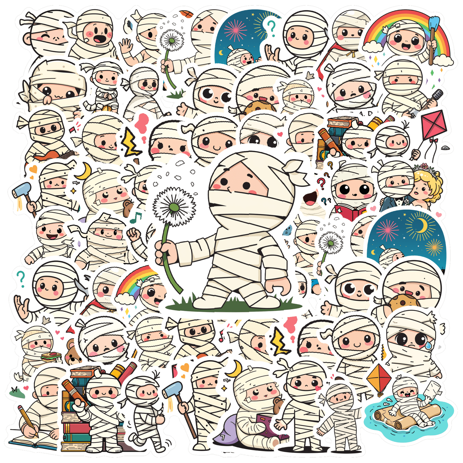 Cartoon Mummy Stickers Cute Kids Stickers Cartoon Characters Kids ...