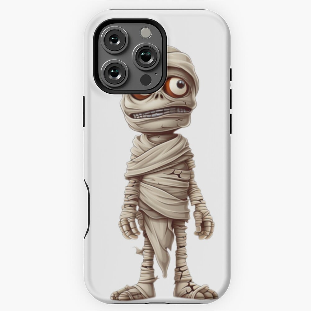Cartoon Mummy with Big Eyes Phone Case for iPhone 16 15 14 13 12 11 Pro ...