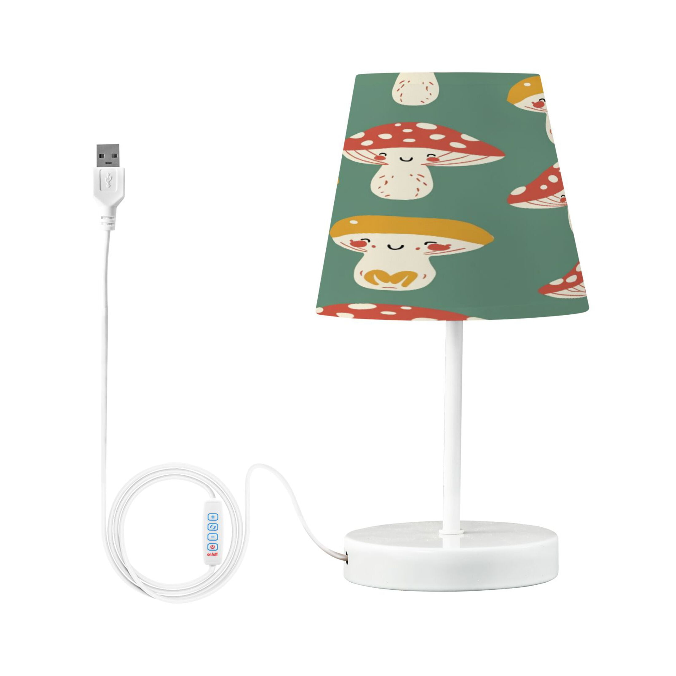 Cartoon Mushroom Desk Lamp LED Table Nightstand Lamps with 3 Color ...