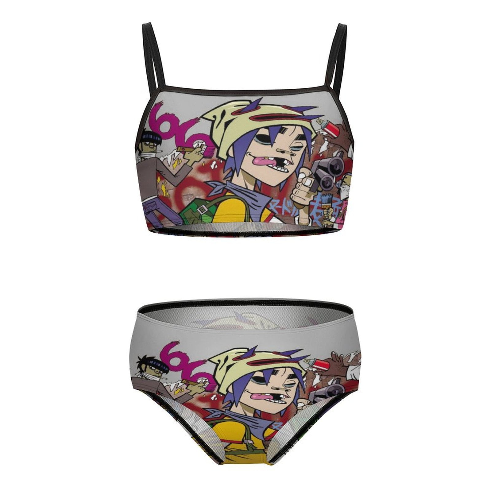 Cartoon Music Gorillaz Children's Swimsuit Girls Swimwear 2 Piece ...