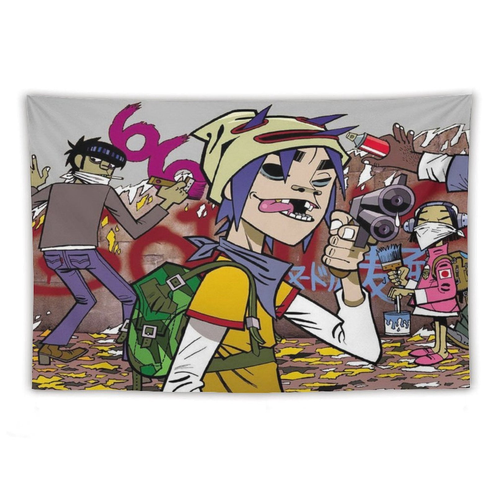 Cartoon Music Gorillaz Tapestry Luxury Wall Hanging Tapestries Decor ...