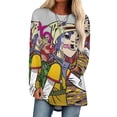 Cartoon Music Gorillaz Womens Long Sleeve T-Shirt Loose Fit Tops Casual ...