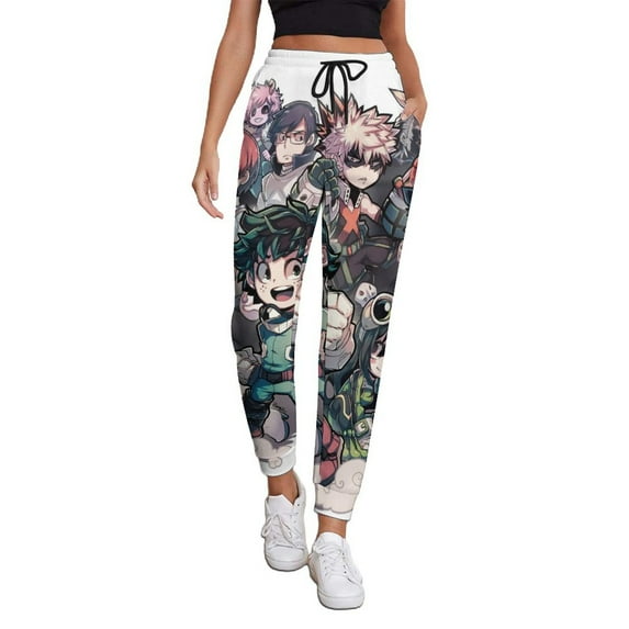 Cartoon My Hero Academia Womens Sweatpants Joggers Pants Trousers Casual 3D Printing Fashion ...