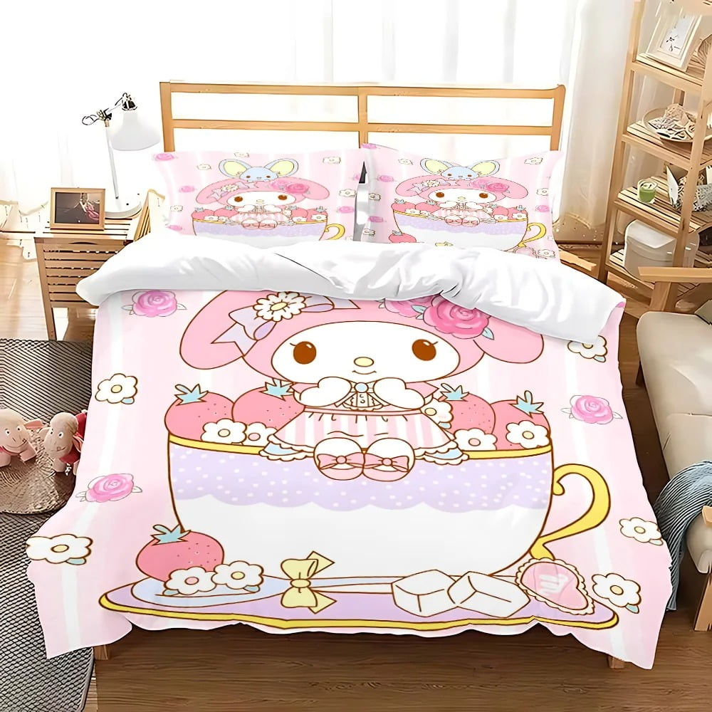 Cartoon My Melody Duvet Cover Without Filling Pillowcase Bedding Set ...