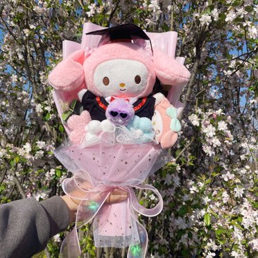 Graduate Cartoon My Melody Kuromi Cinnamoroll Plush Doll Toy Creative ...