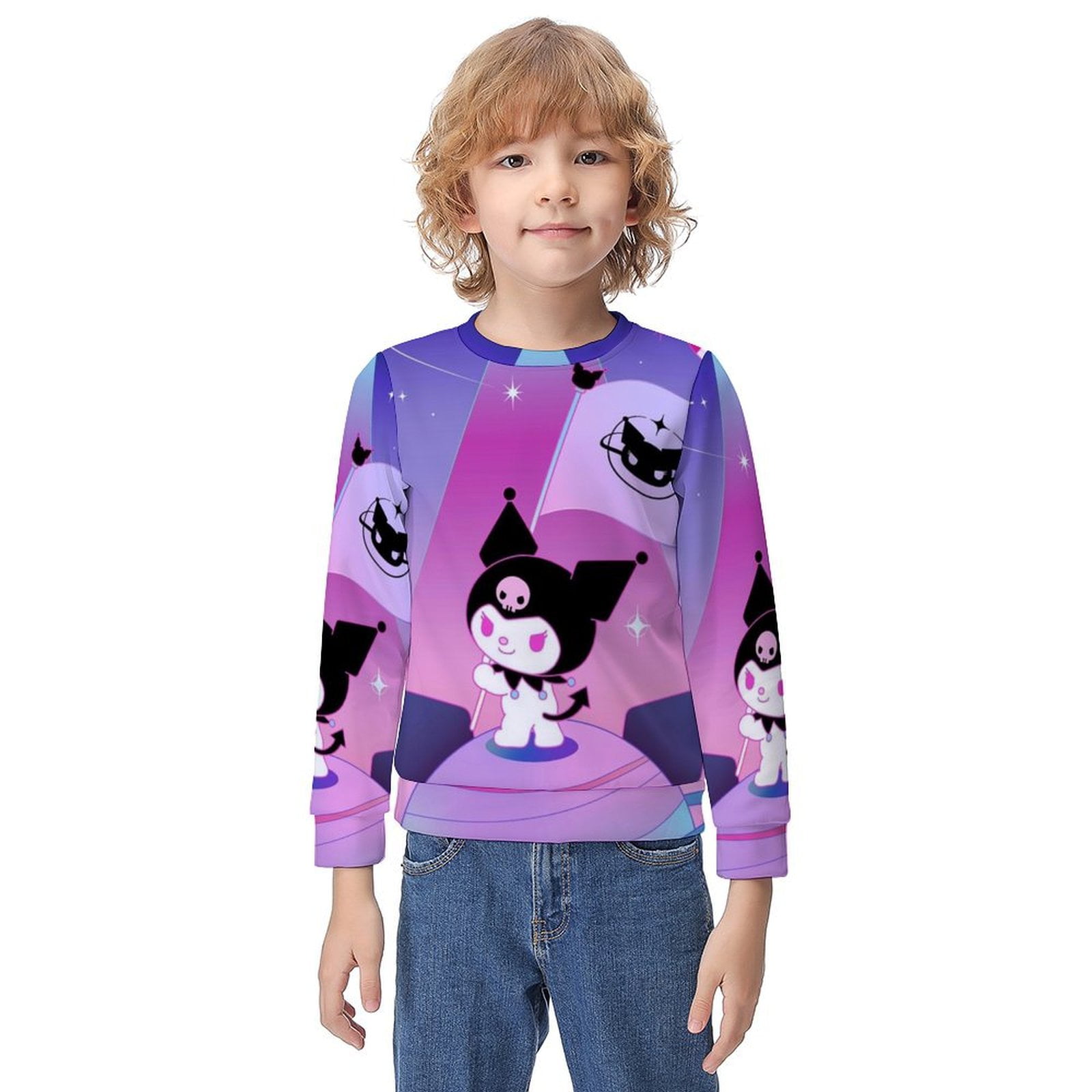 Cartoon My Melody Kuromi Kids Pullover Sweatshirts Sweater Fashion 3D ...