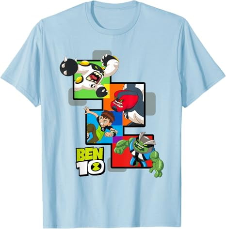 Cartoon Network Ben 10 Are You Ready? T-Shirt, Light Blue Color, Size L ...