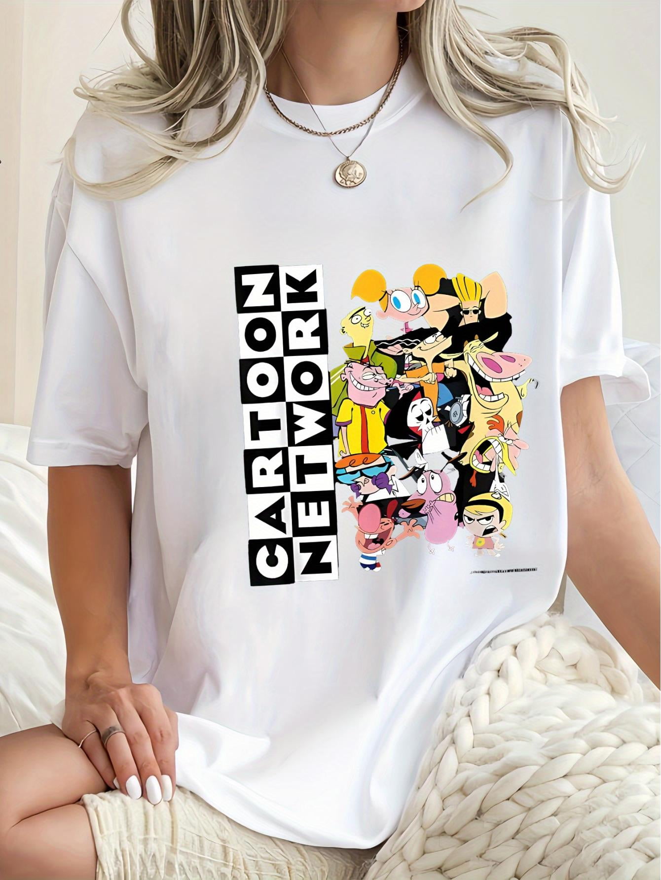 Cartoon Network Characters Graphic T-Shirt for Women, Knit Fabric ...