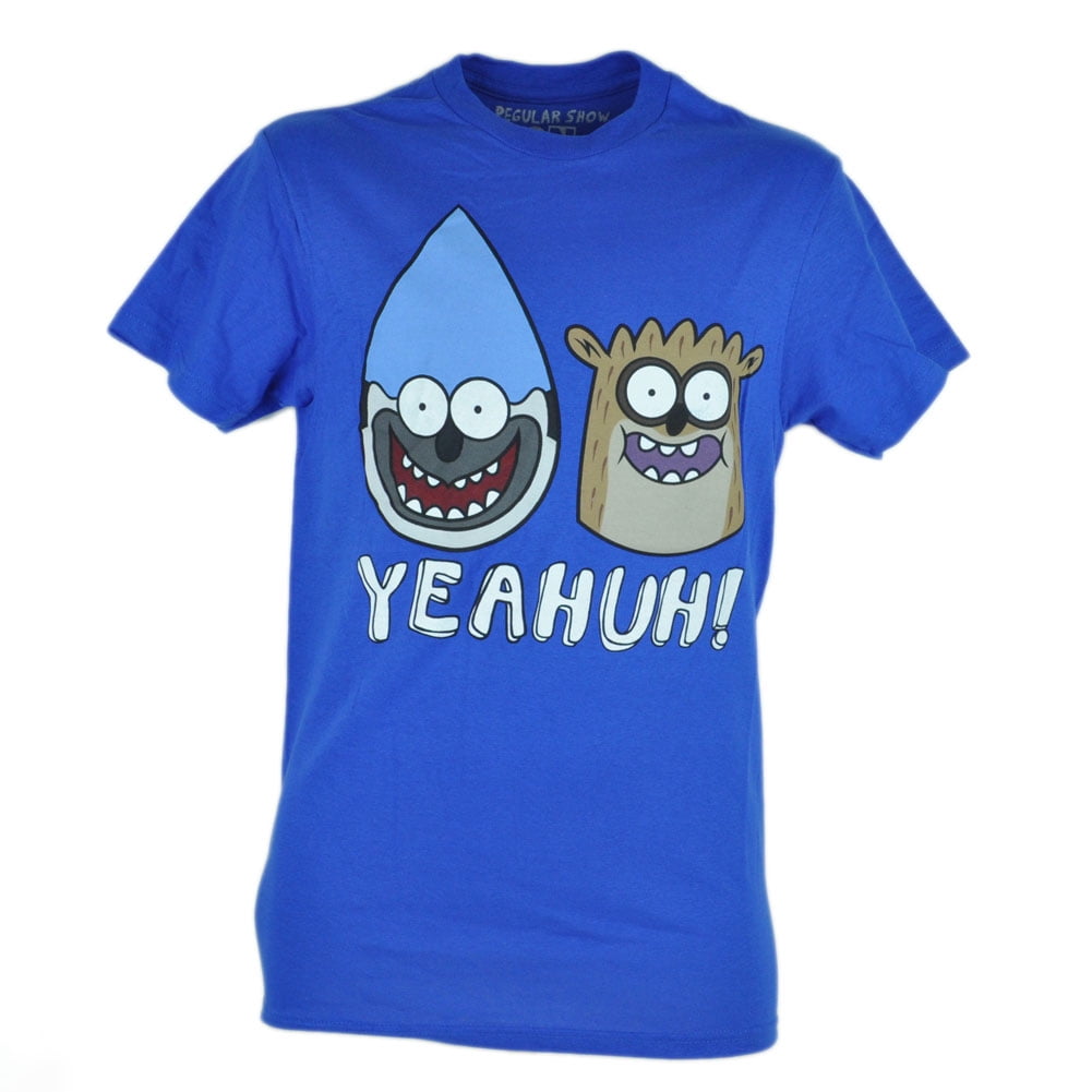 Cartoon Network Regular Show Yeahuh Mordecai Rigby Faces Blue Tshirt ...