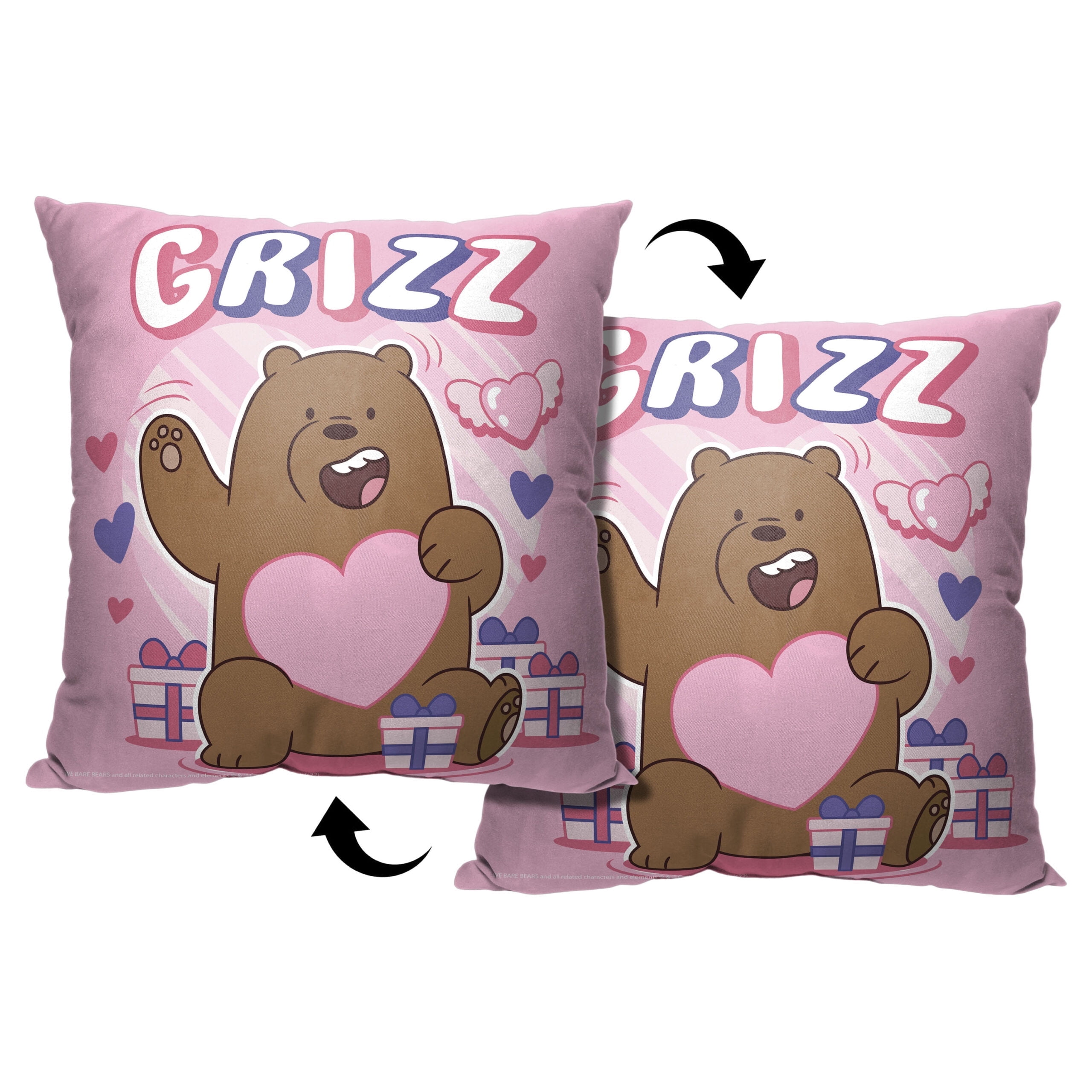 Cartoon Network We Bare Bears Grizz Kids Printed Throw Pillow, 18 x 18 ...