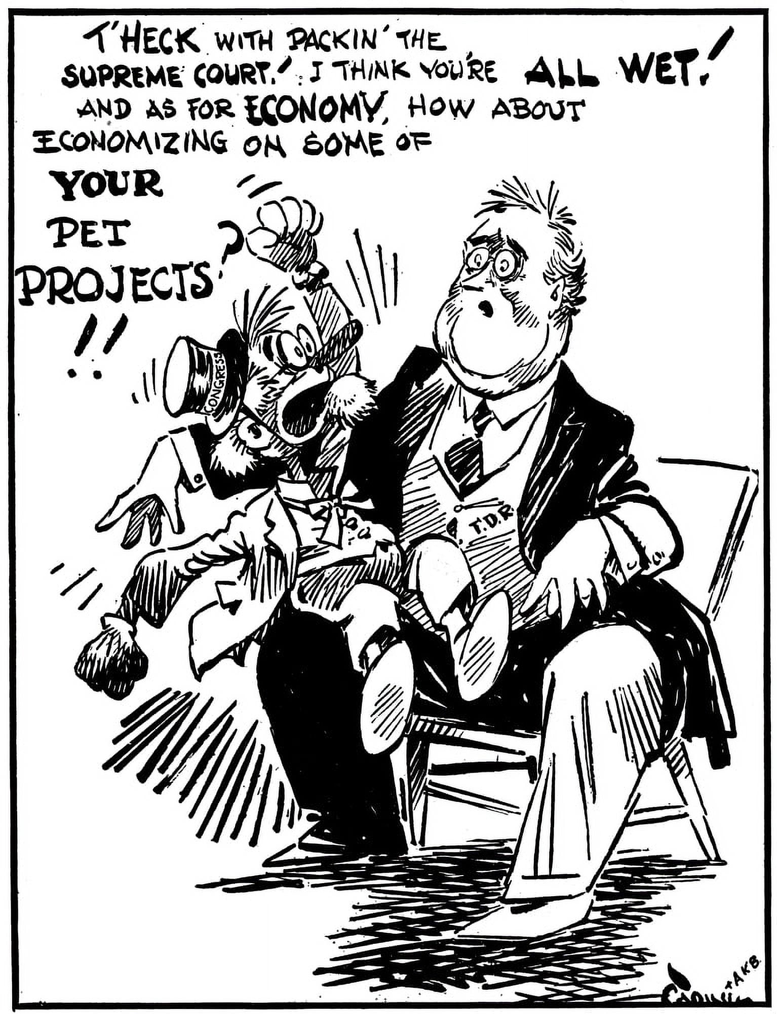 Cartoon New Deal 1937. N'Back Talk From The Dummy.' American Cartoon ...