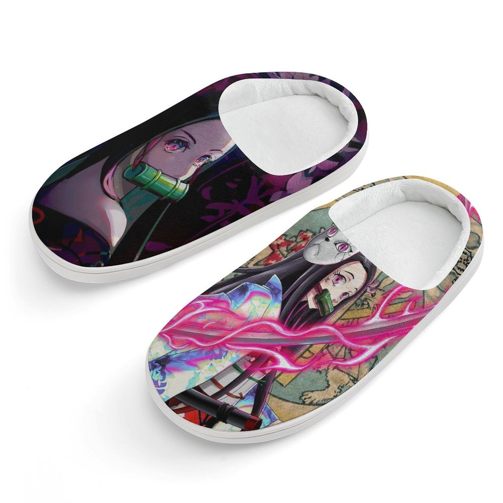Cartoon Nezuko Kamado Kids Cotton Slippers Slip-on Indoor Memory Foam ...