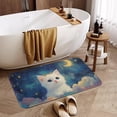 Cartoon Night Sky Cat Bathroom Rug Non-Slip Rubber Doormat 16 x 24 Inch ...