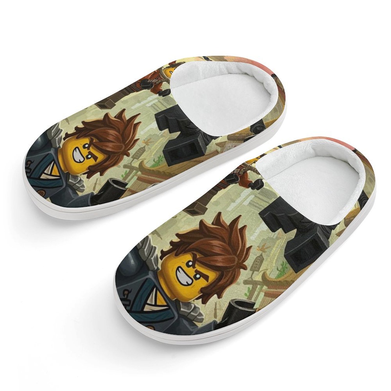 Cartoon Ninjago Soft Plush Slippers for Boys Girls Winter Warm Cotton ...