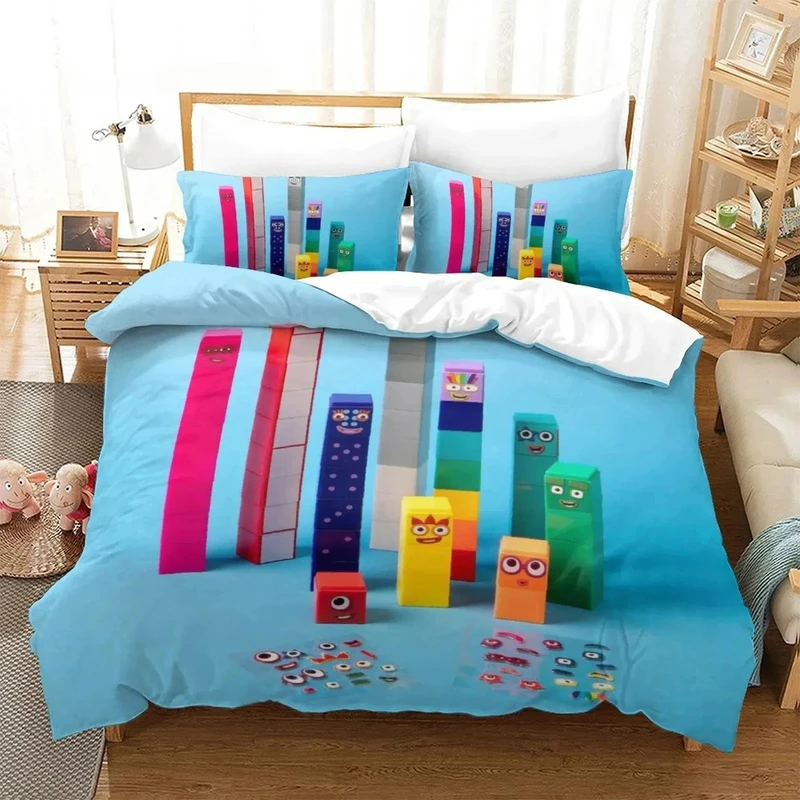 Cartoon Number-Blocks Bedding Set Duvet Cover Bed Set Quilt Cover ...