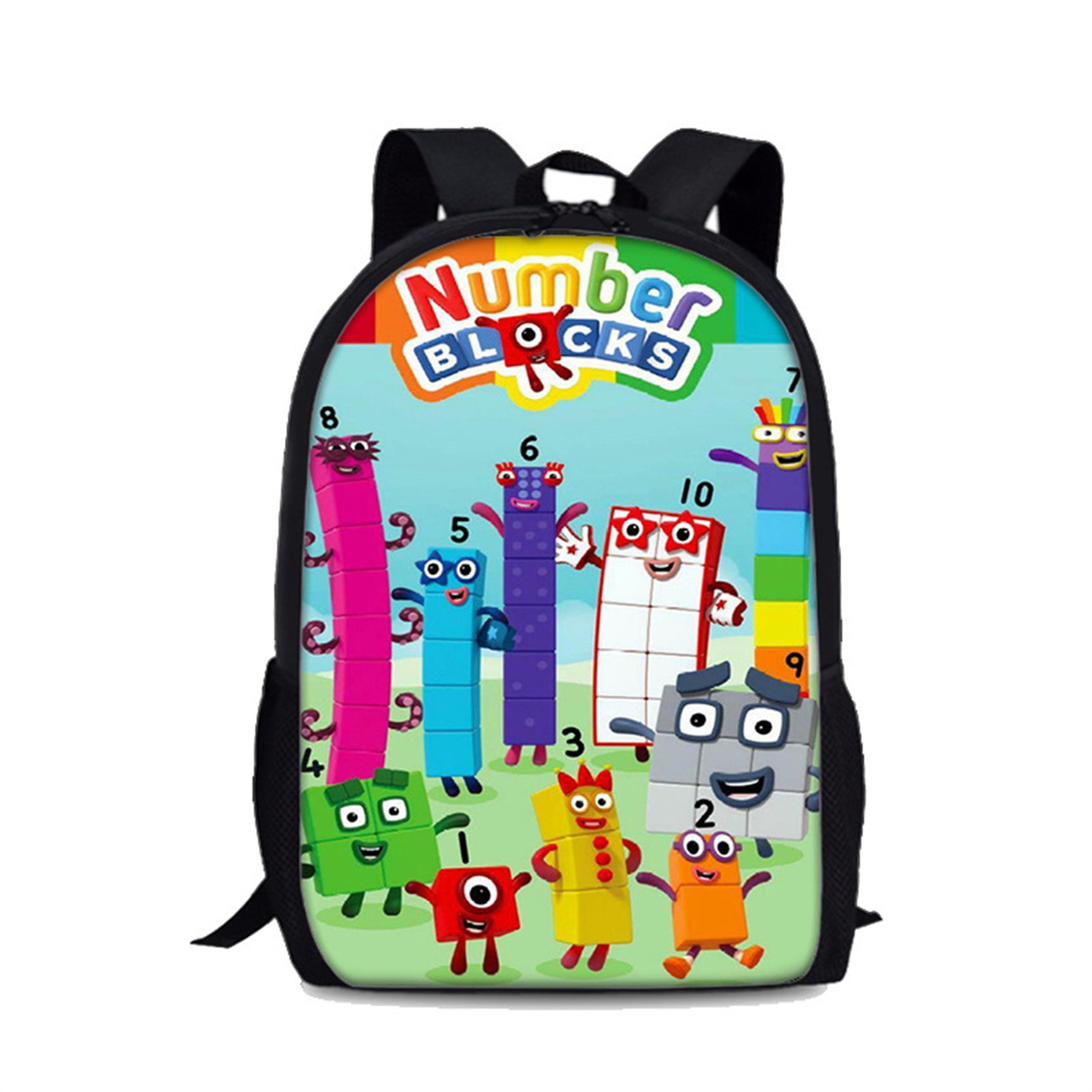 Cartoon Numberblocks Graphic Backpack-Lightweight Casual Daypack Travel ...