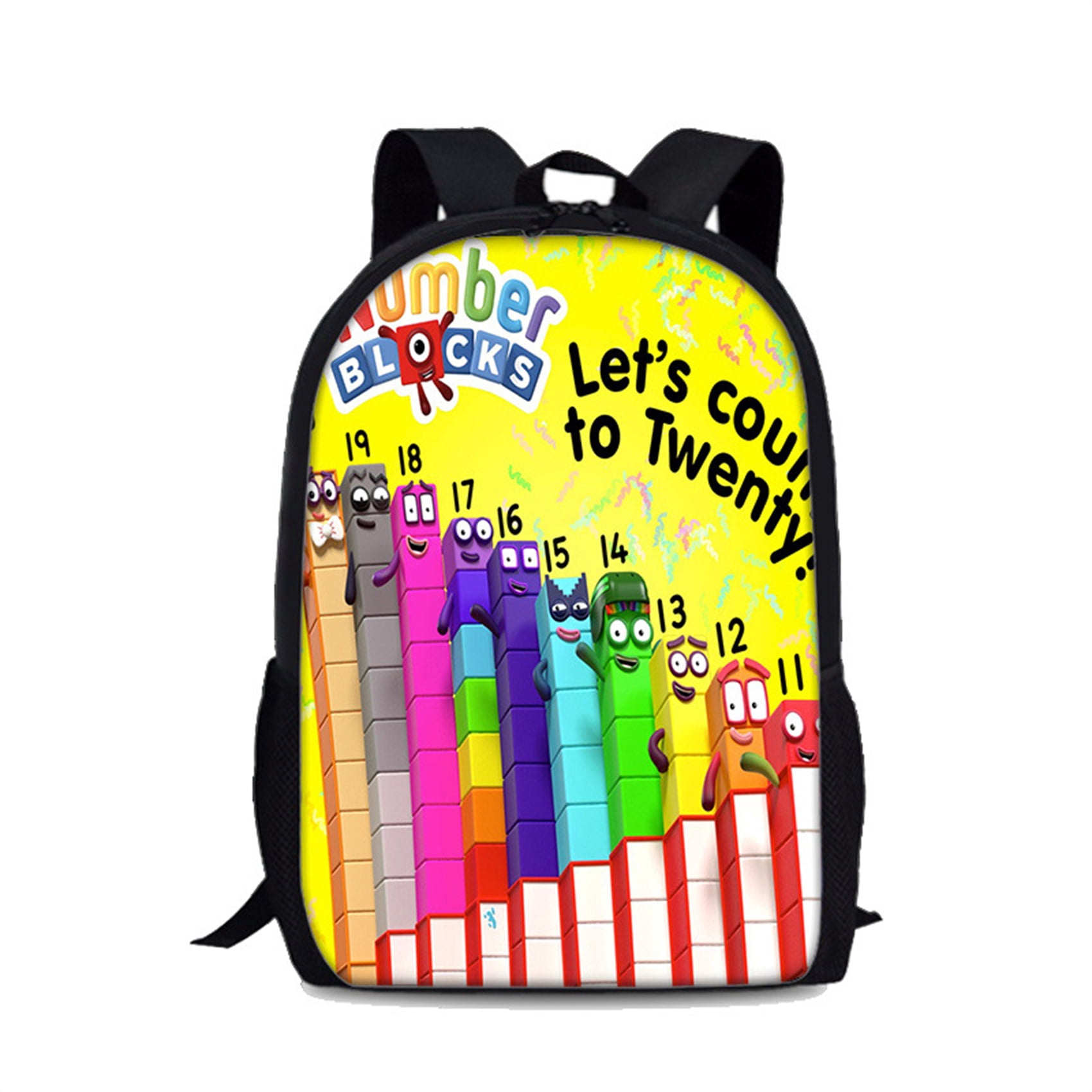 Cartoon Numberblocks Graphic Backpack-Lightweight Casual Daypack Travel ...