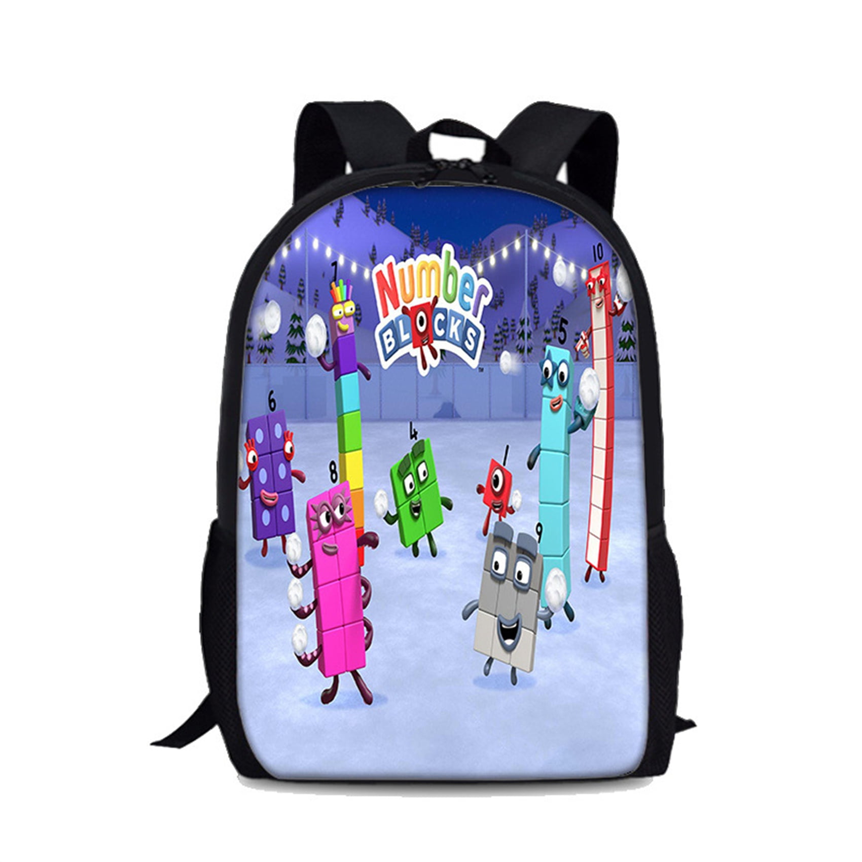 Cartoon Numberblocks Graphic Backpack-Lightweight Casual Daypack Travel ...