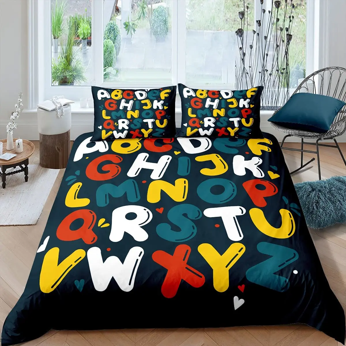 Cartoon Numbers King Duvet Cover Lovely Animals Bedding Set Kids ...
