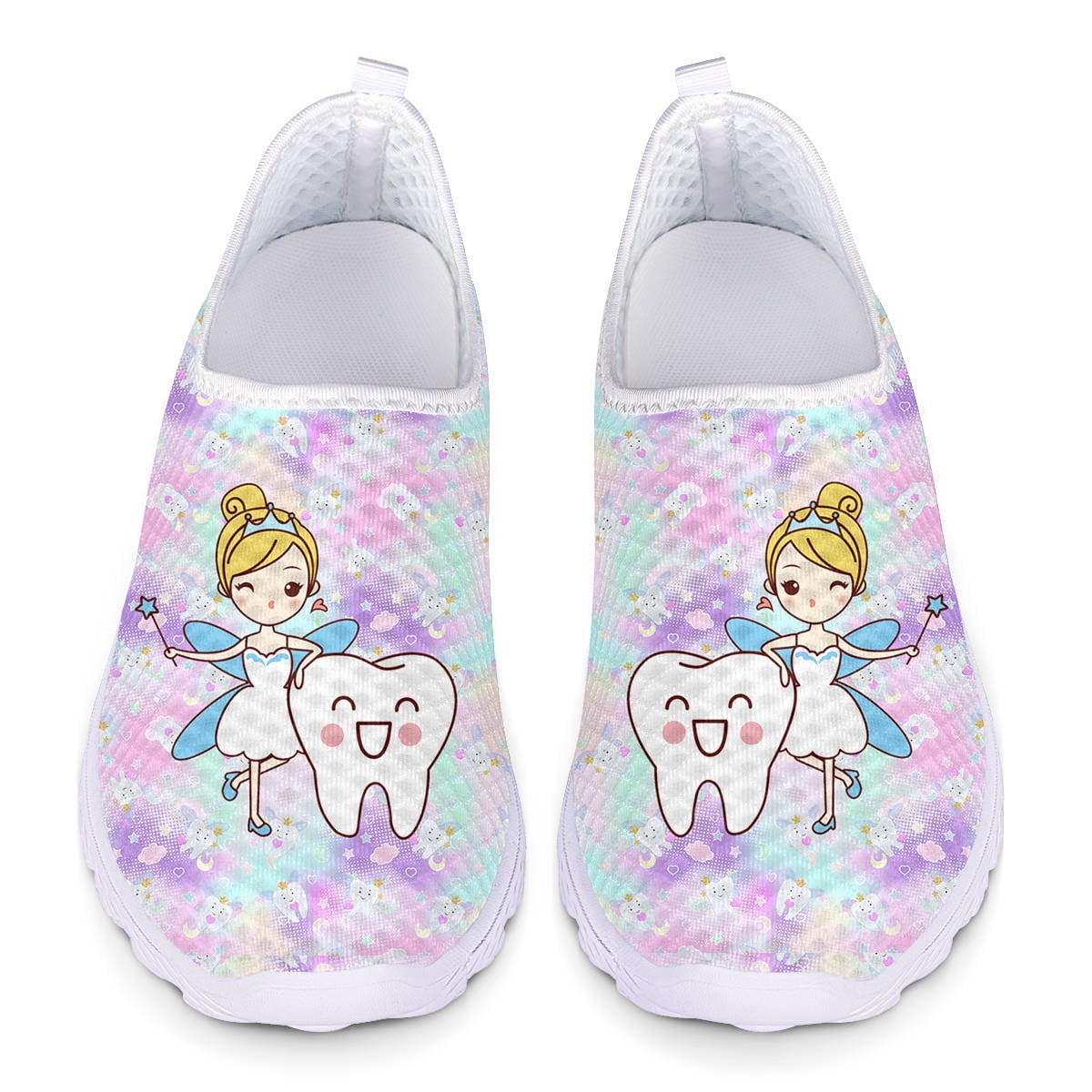 Cartoon Nurse Dental Print Summer Loafers Women Casual Shoes Slip On ...