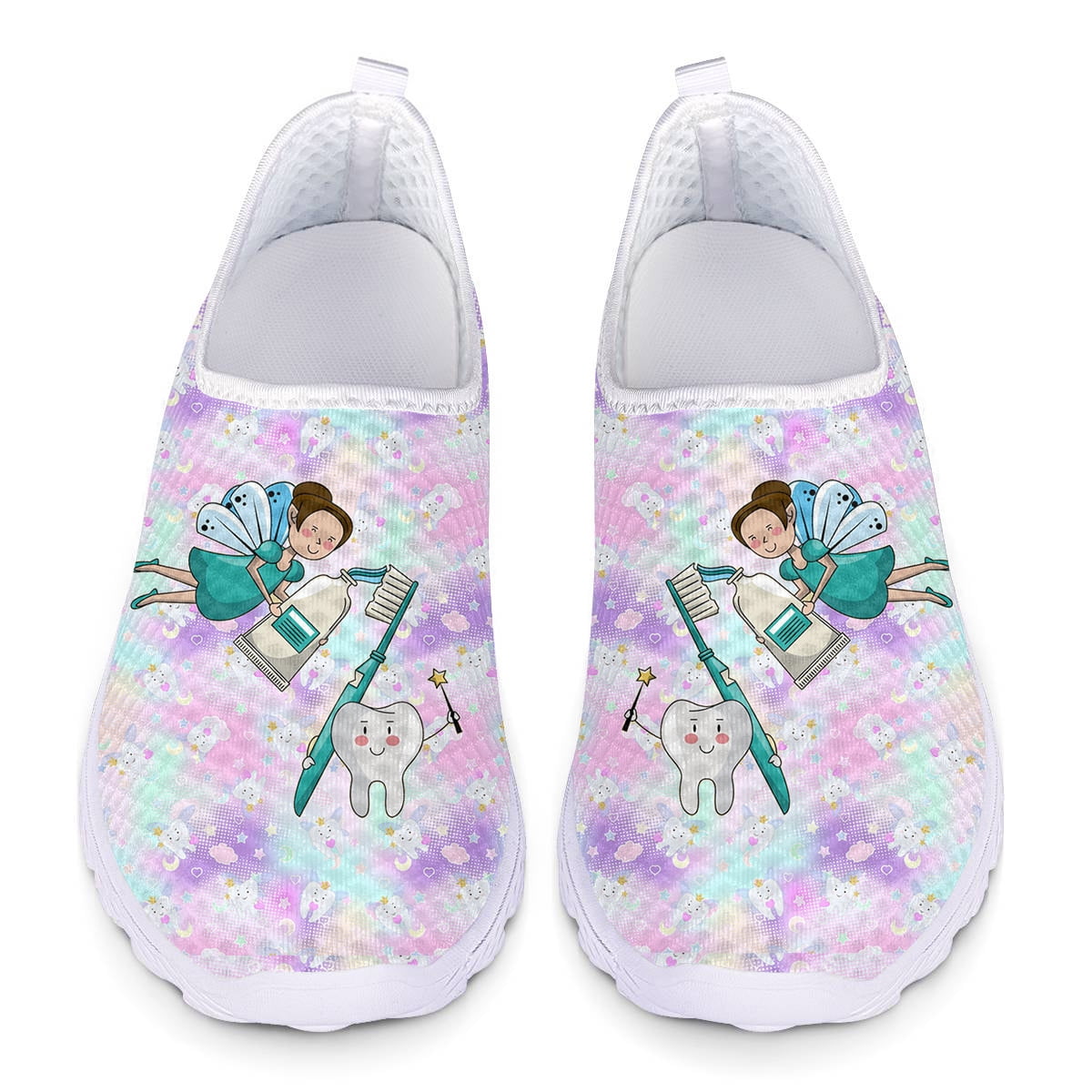Cartoon Nurse Dental Print Summer Loafers Women Casual Shoes Slip On ...