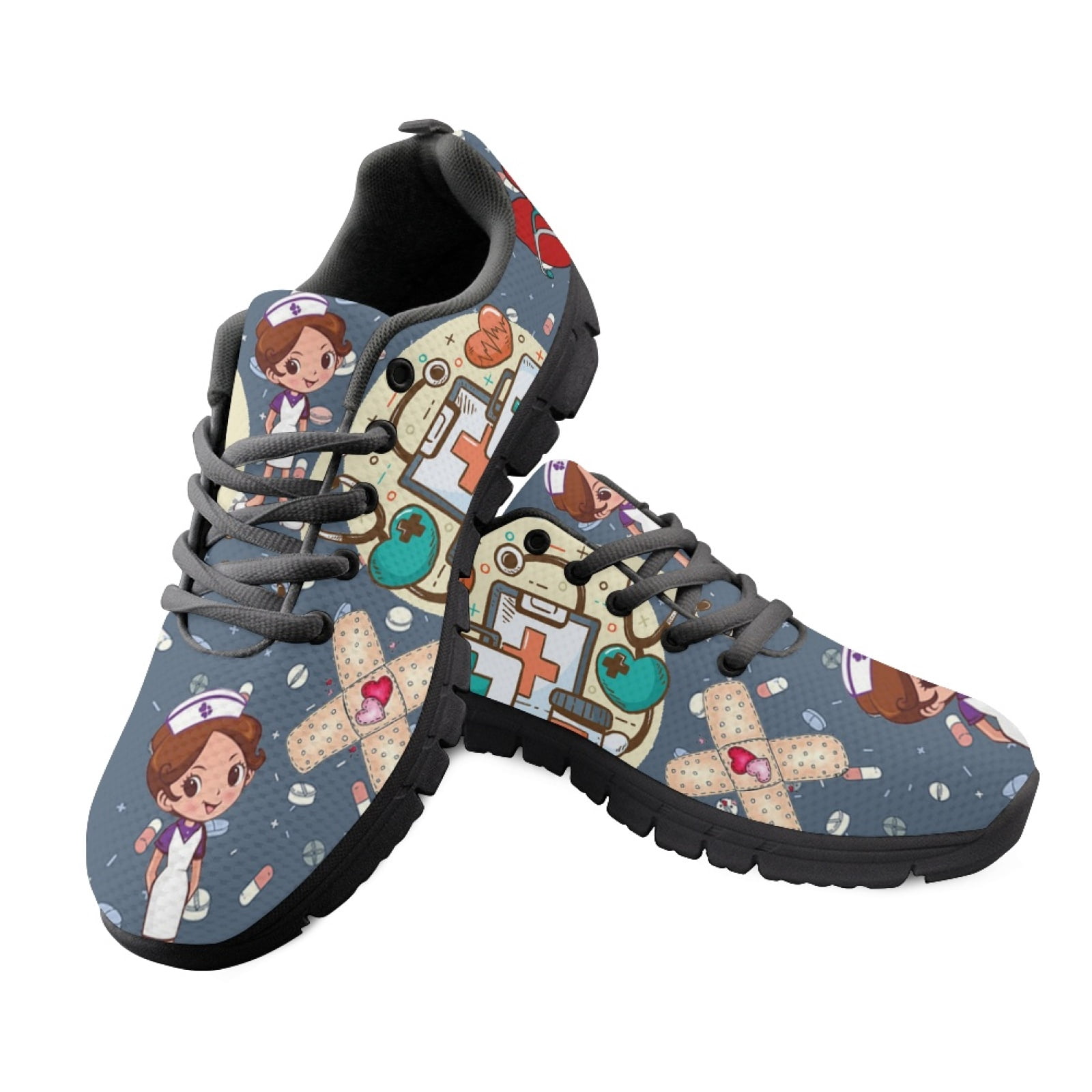 Cartoon Nurse Doctor Medical Print Sneakers Women Casual Shoes Spring ...