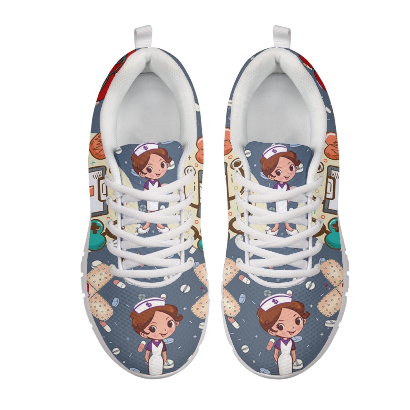 Cartoon Nurse Doctor Medical Print Sneakers Women Casual Shoes Spring ...