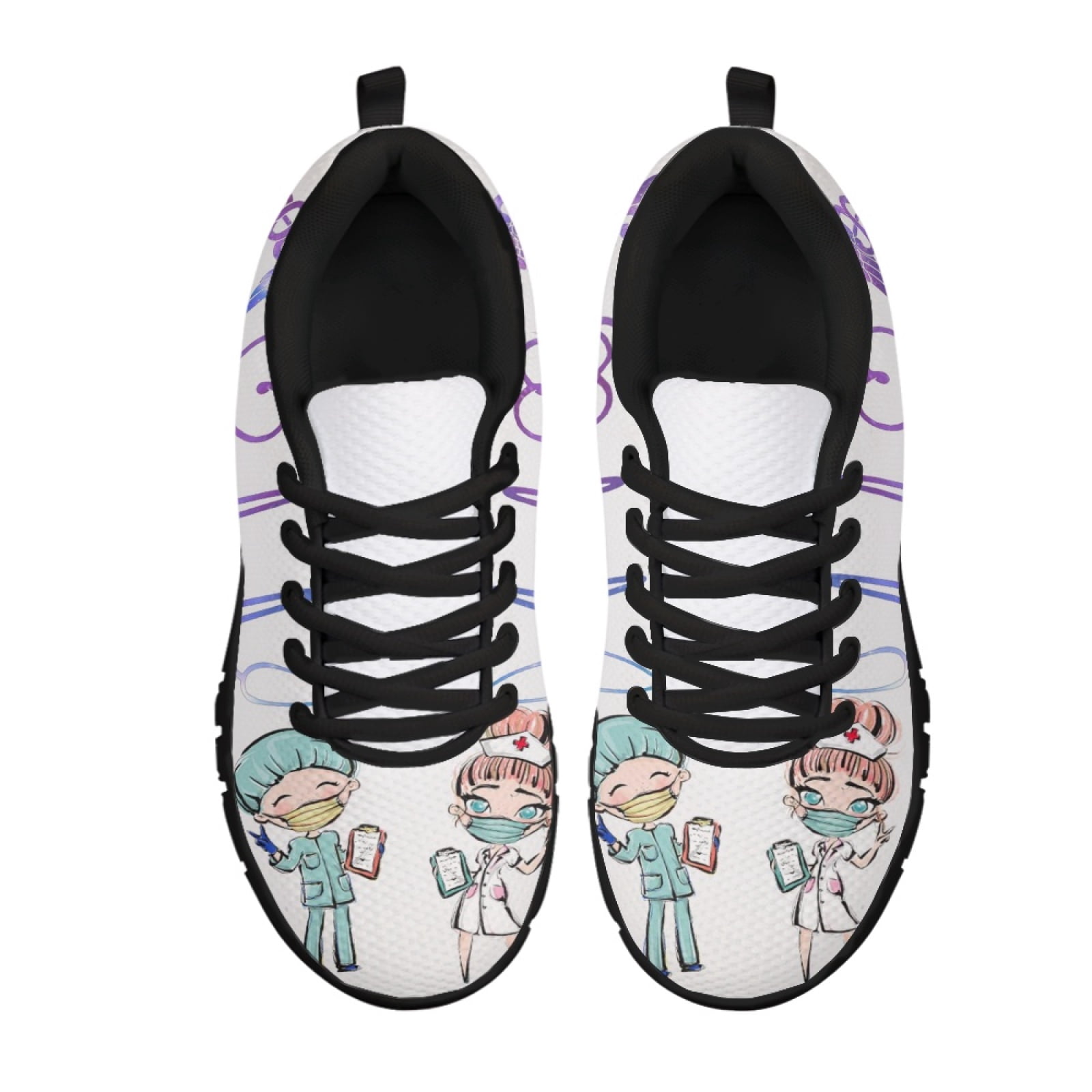 Cartoon Nurse Doctor Medical Print Sneakers Women Casual Shoes Spring ...