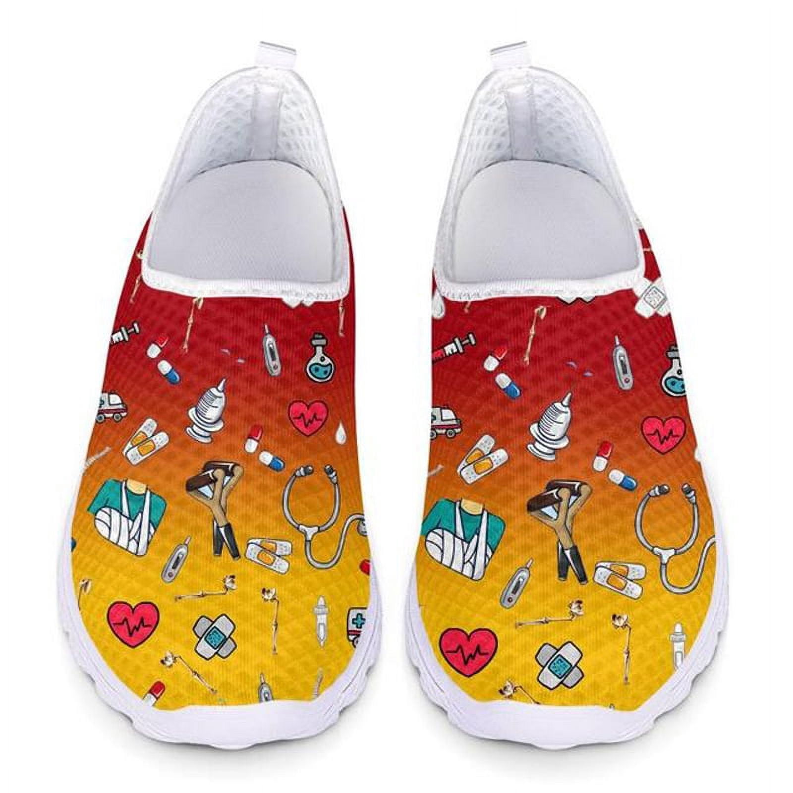 Cartoon Nurse/Premium Sketch Print Women's Casual Shoes Woman Flats ...