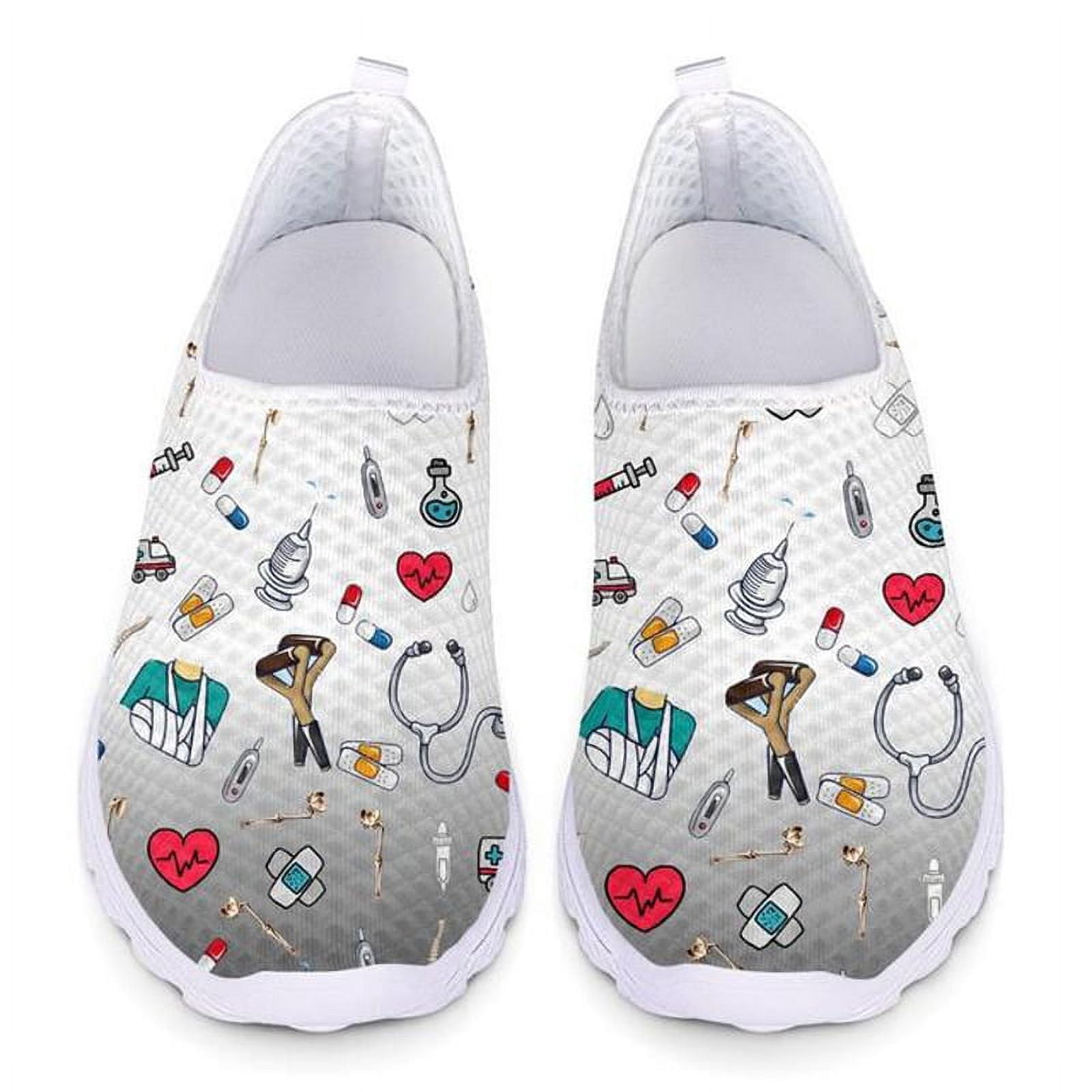 Cartoon Nurse/Premium Sketch Print Women's Casual Shoes Woman Flats ...