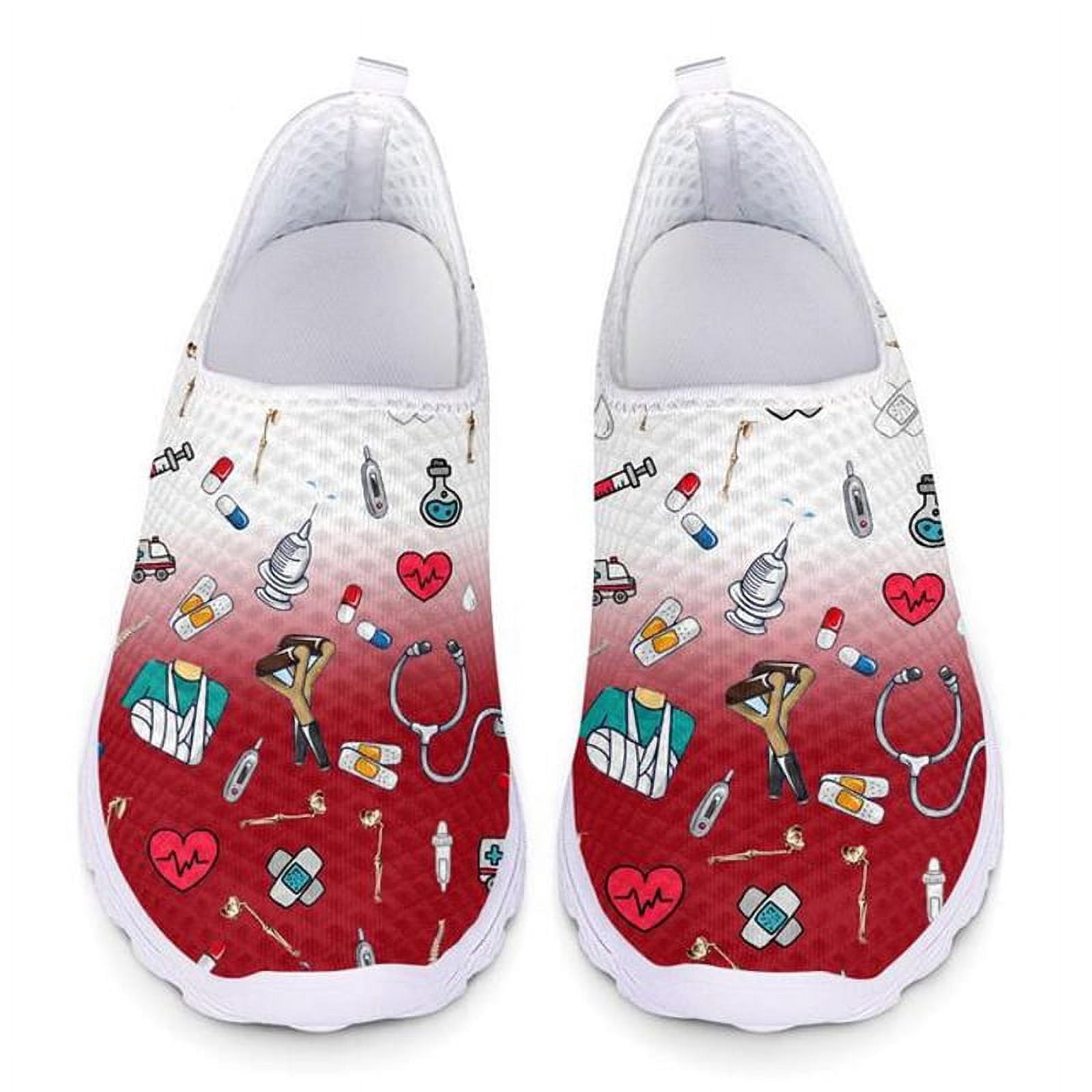 Cartoon Nurse/Premium Sketch Print Women's Casual Shoes Woman Flats ...