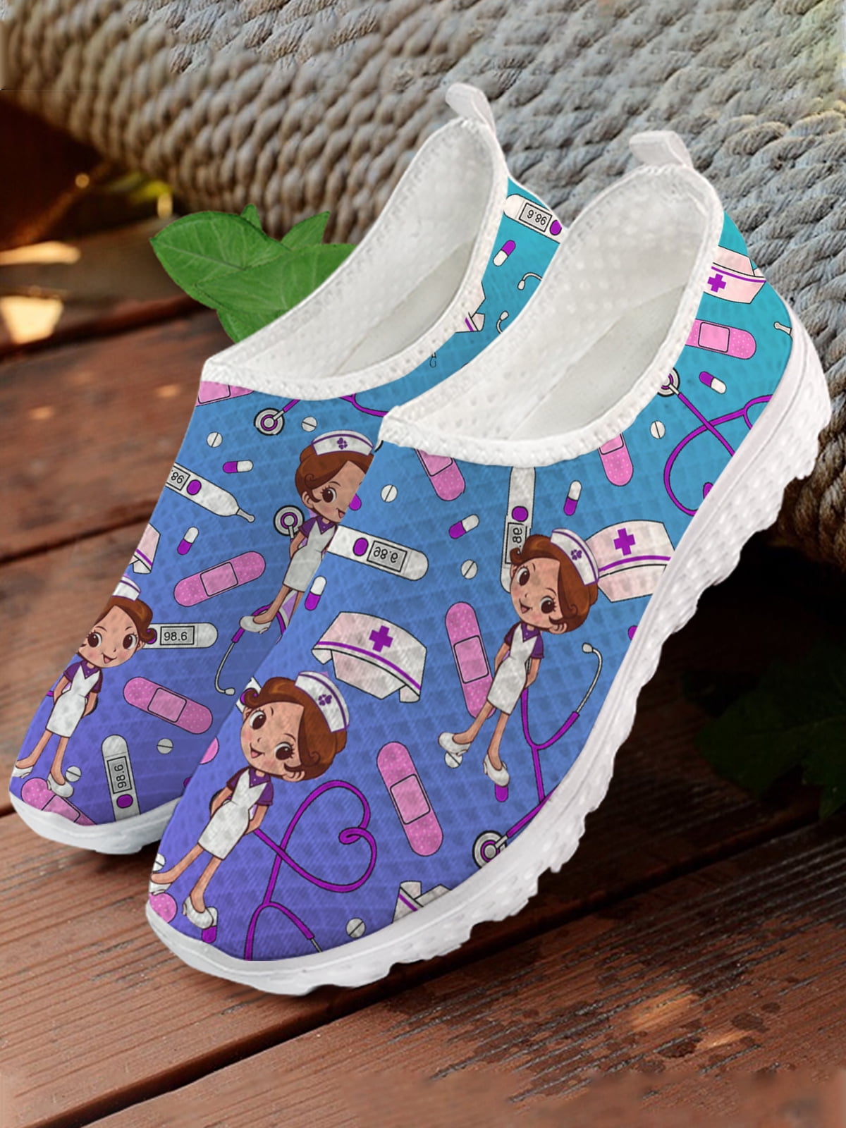 Cartoon Nurse Women's Shoes Summer Comfortable Flat Shoes Nursing ...