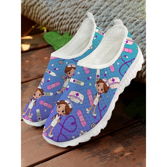 Cartoon Nurse Women's Shoes Summer Comfortable Flat Shoes Nursing ...
