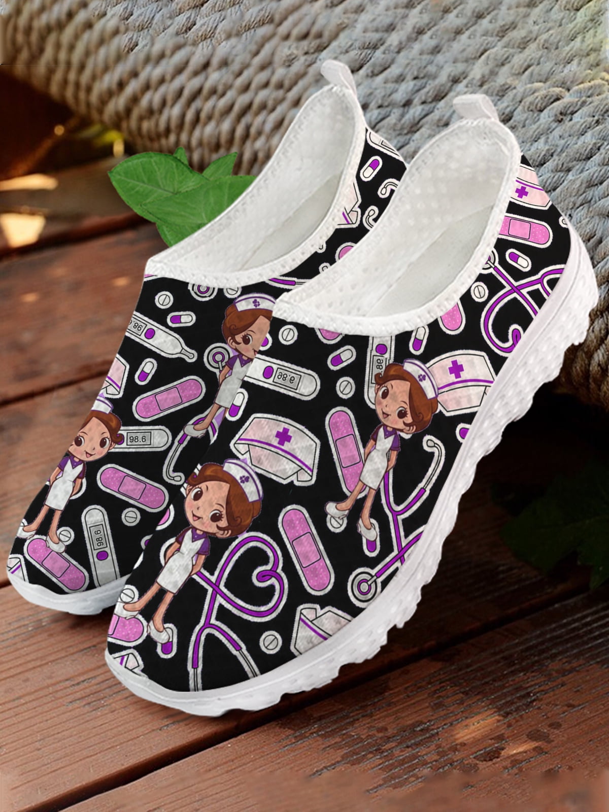 Cartoon Nurse Women's Shoes Summer Comfortable Flat Shoes Nursing ...