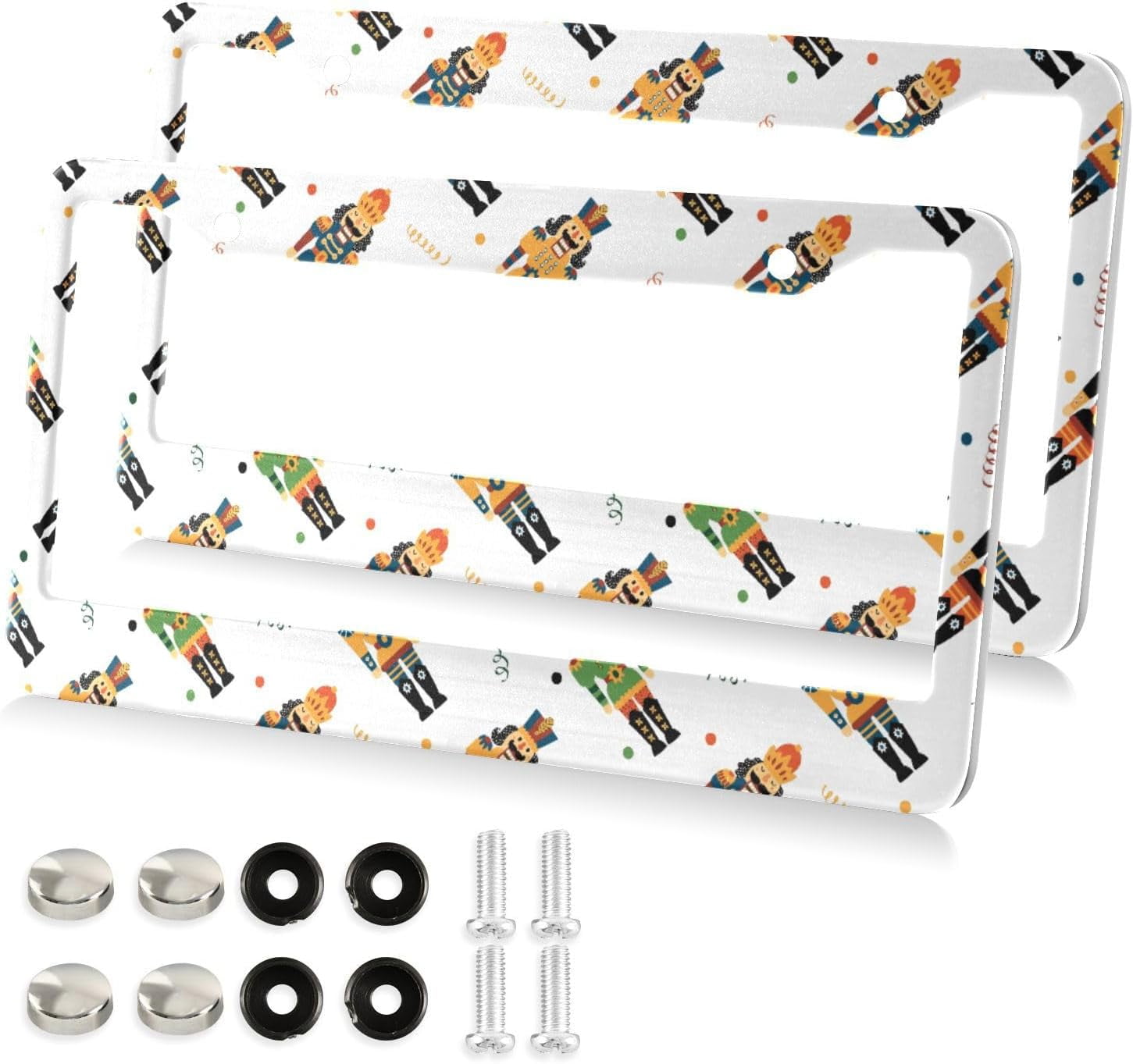 Cartoon Nutcracker License Plate Frame - 2 Pack Universal Stainless ...