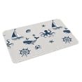 Cartoon Ocean Doormat Nautical Ship Octopus Crab Whale Wave Non Slip ...