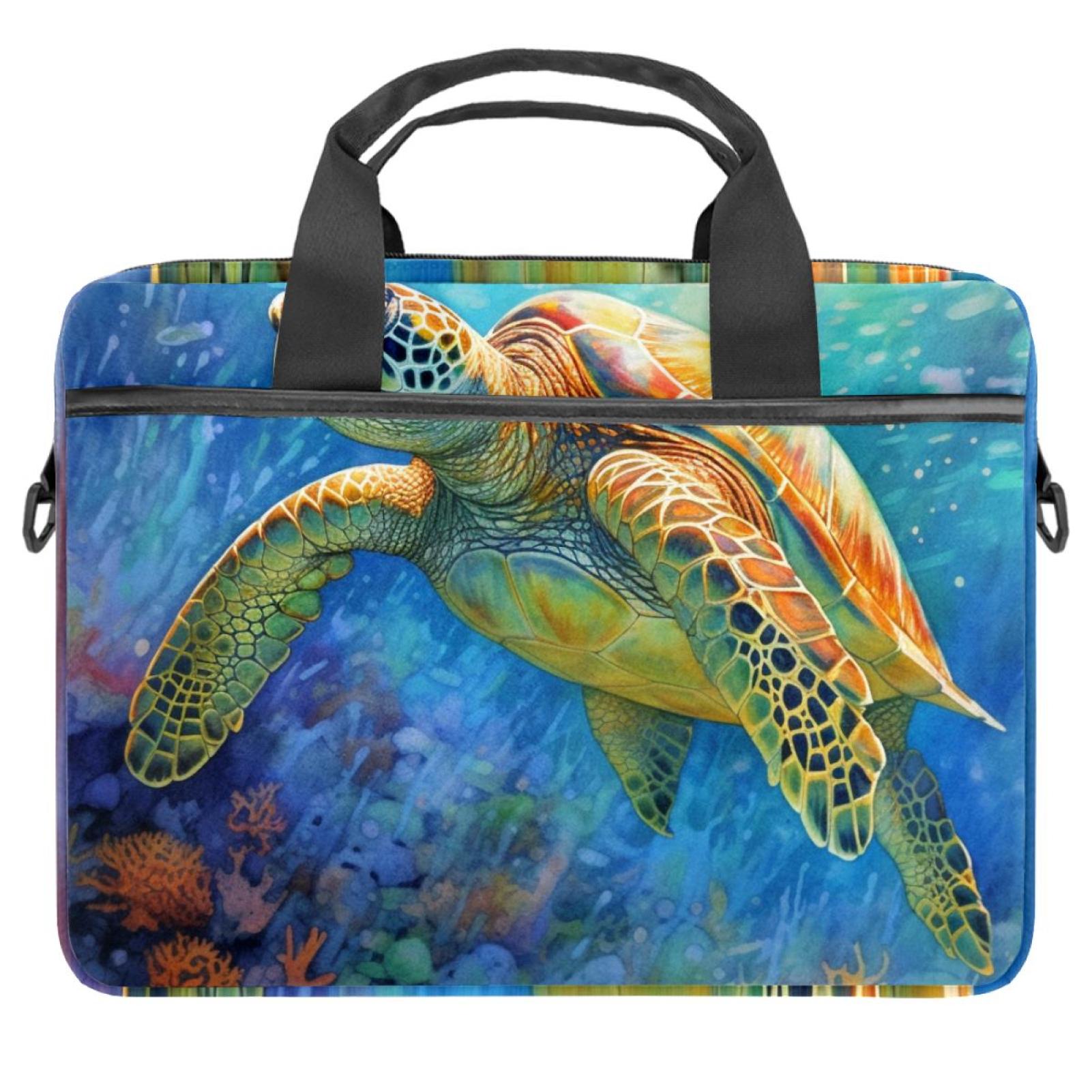 Cartoon Ocean Turtle Coral Laptop Shoulder Messenger Bag Briefcase ...