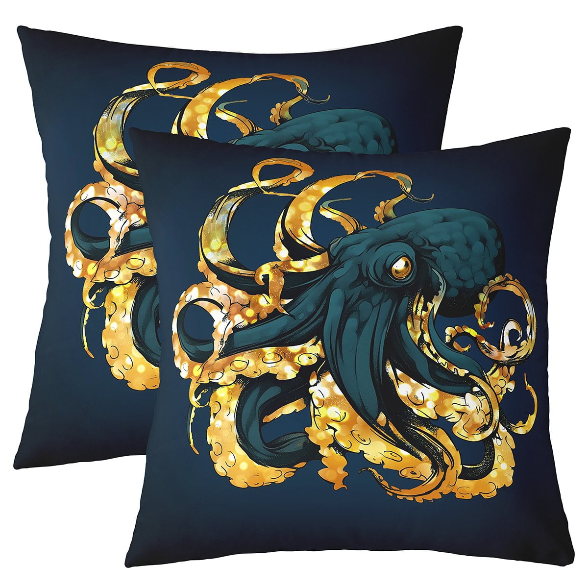 Cartoon Octopus Cushion Covers 16x16 Inch Glitter tentacle Pillow ...