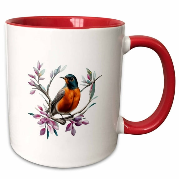3drose, Cartoon of an American Robin with Connecticut State Flower ...
