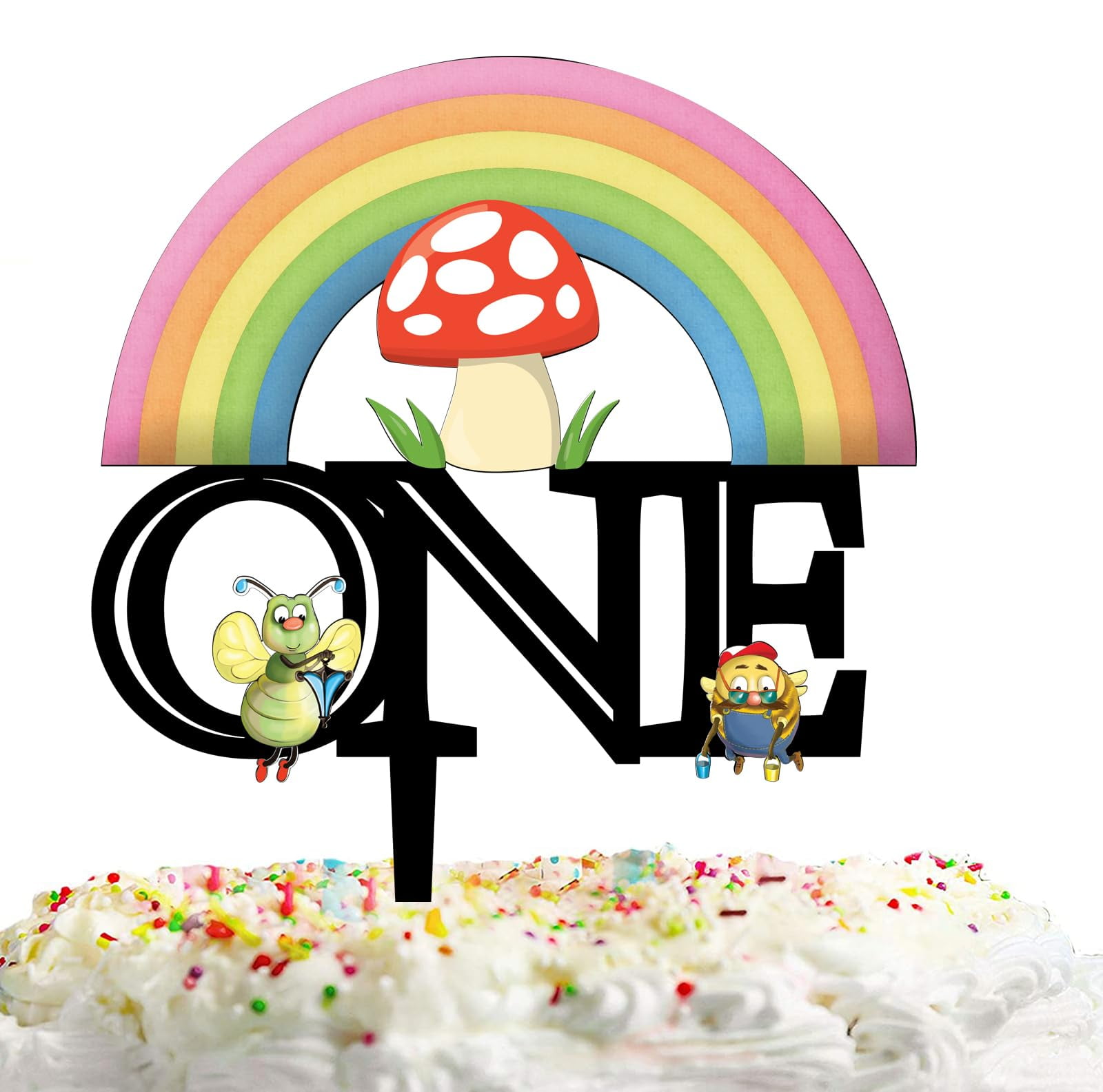 Cartoon One Cake TWE5 Topper Number 1 Cake Topper First Birthday Bee ...